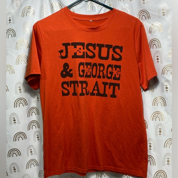 Shirts | Jesus George Strait Orange Tshirt | Poshmark